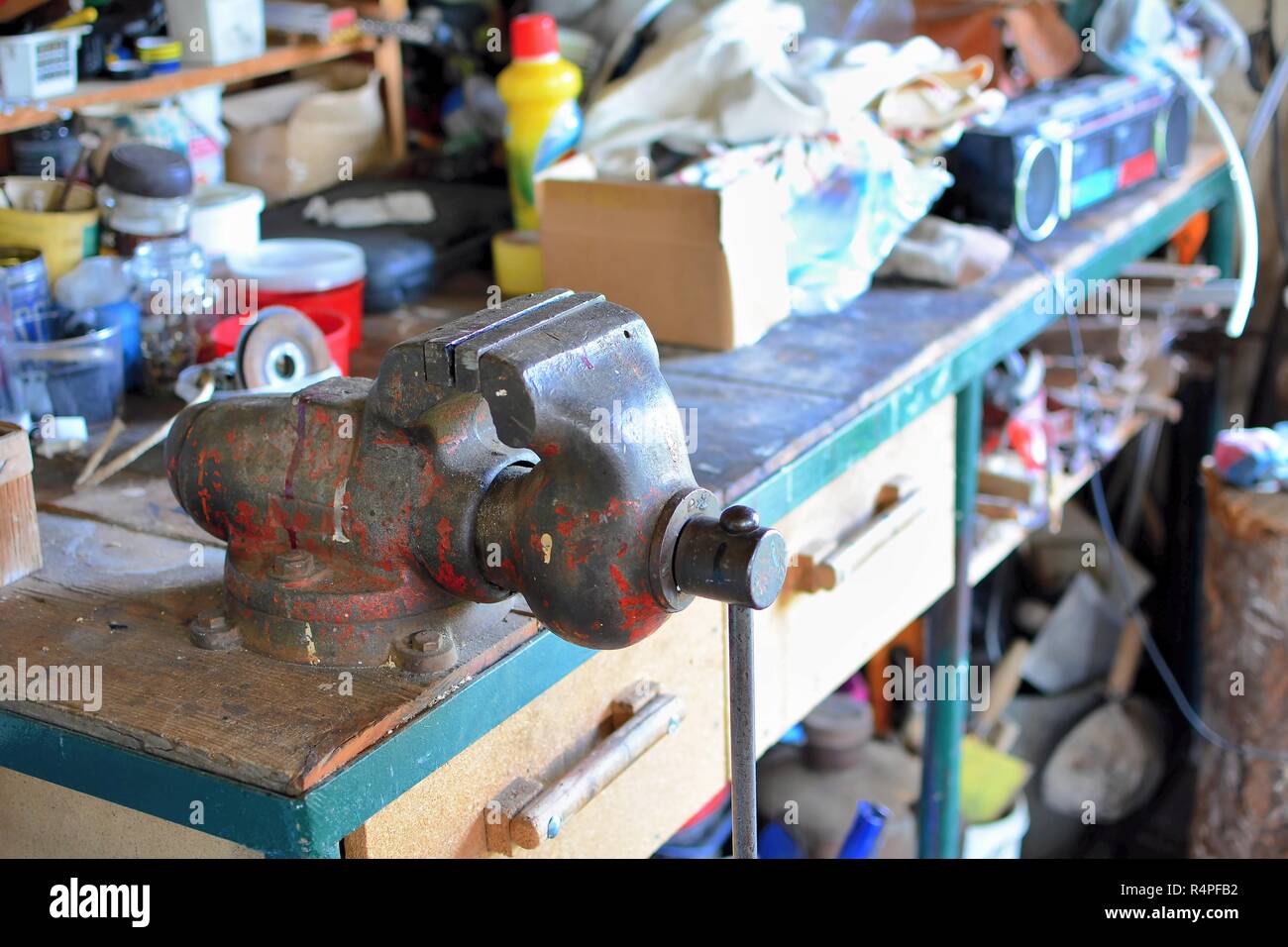 Messy workshop bench tools hi-res stock photography and images - Alamy
