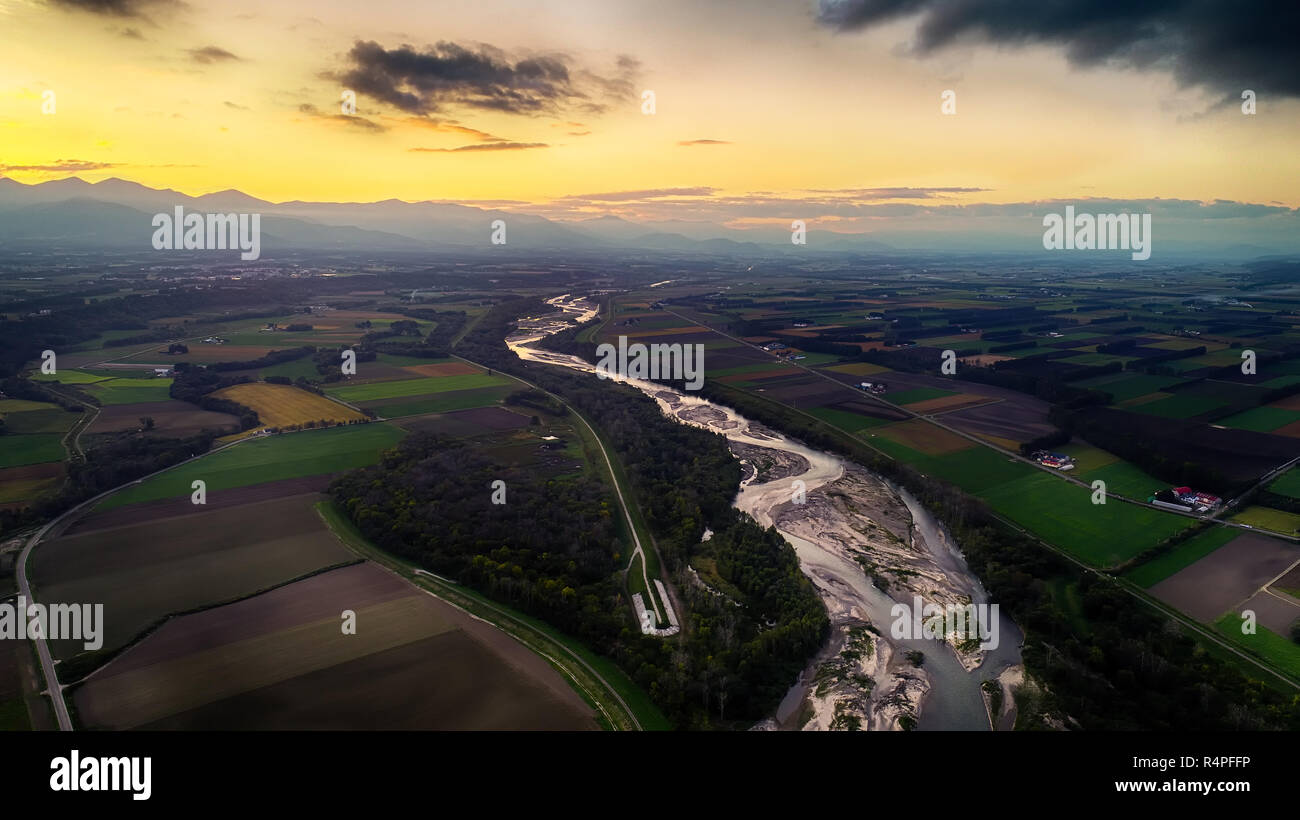 Aerial Photography of Tokachi River, Hokkaido, Japan Stock Photo - Alamy