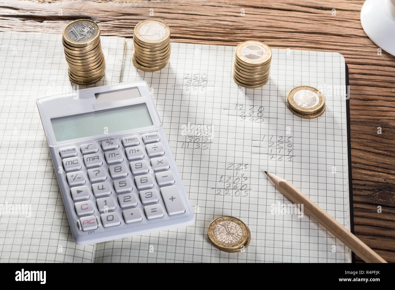 Closeup paper cash calculation bank hi-res stock photography and images ...