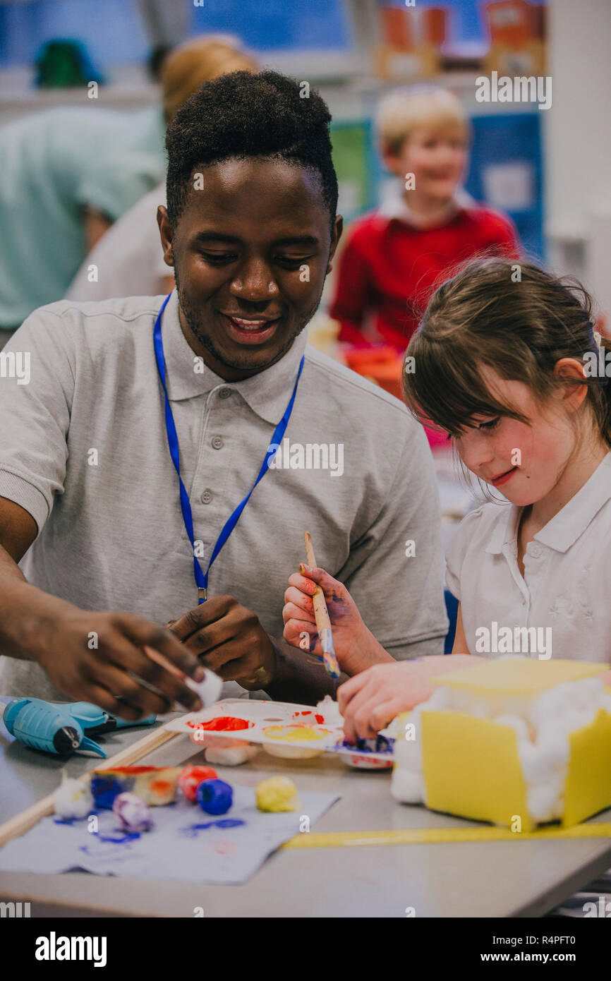 Art And Crafts At School Stock Photo - Alamy