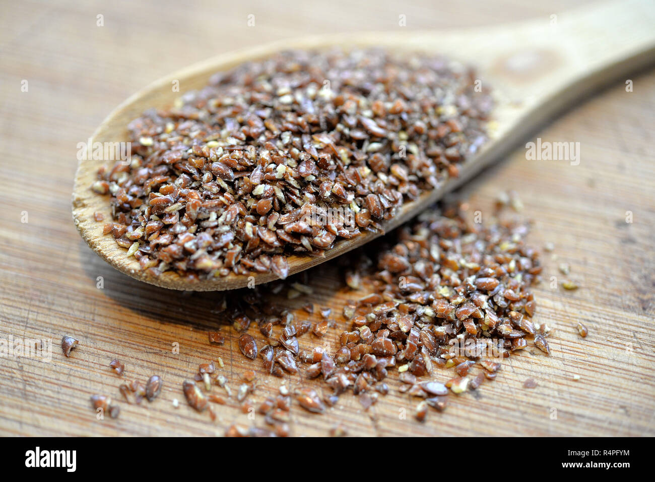 linseed on a spoon Stock Photo - Alamy