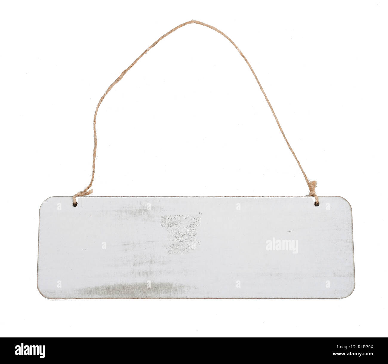 white wood sign with a rope for hanging Stock Photo - Alamy