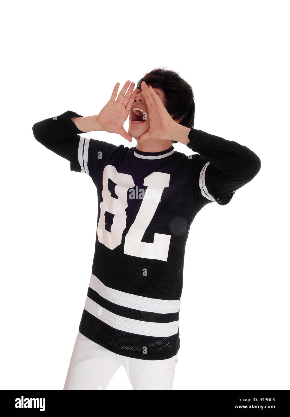 Young Asian man shouting Stock Photo - Alamy