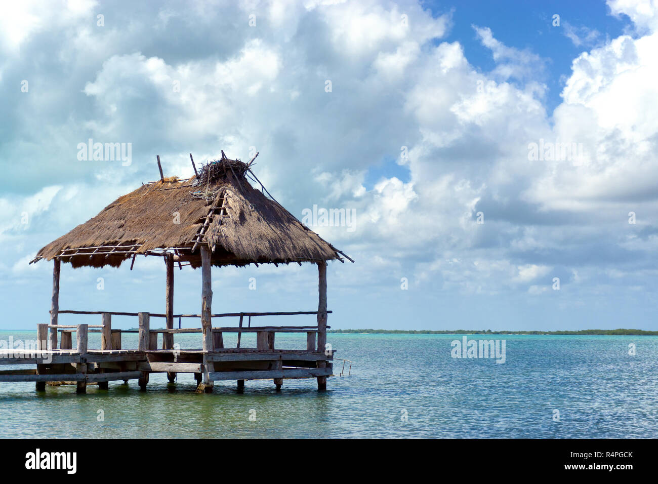 Rustic Pier in Punta Allen Stock Photo - Alamy