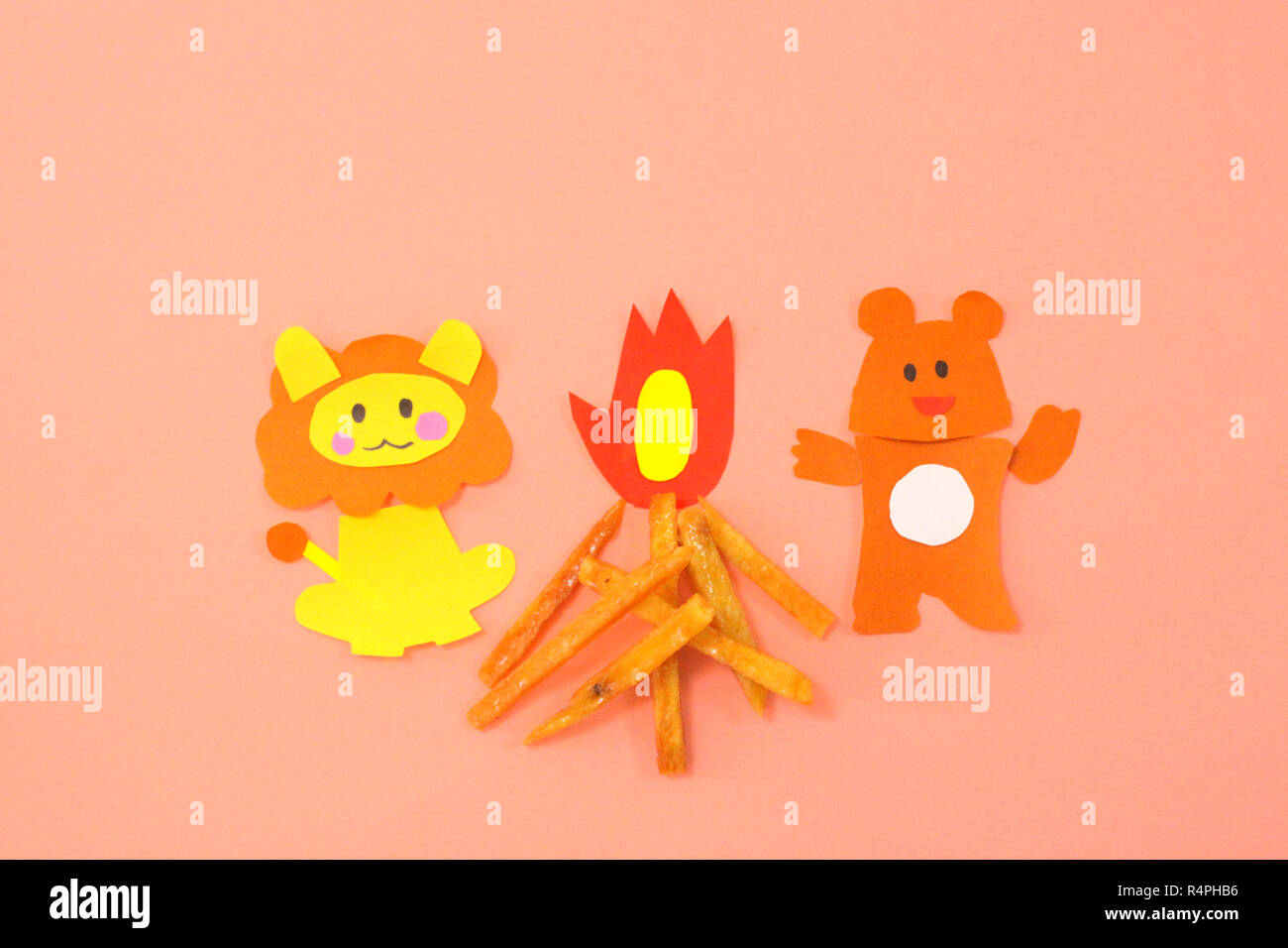 Animals with Bonfire Stock Photo - Alamy