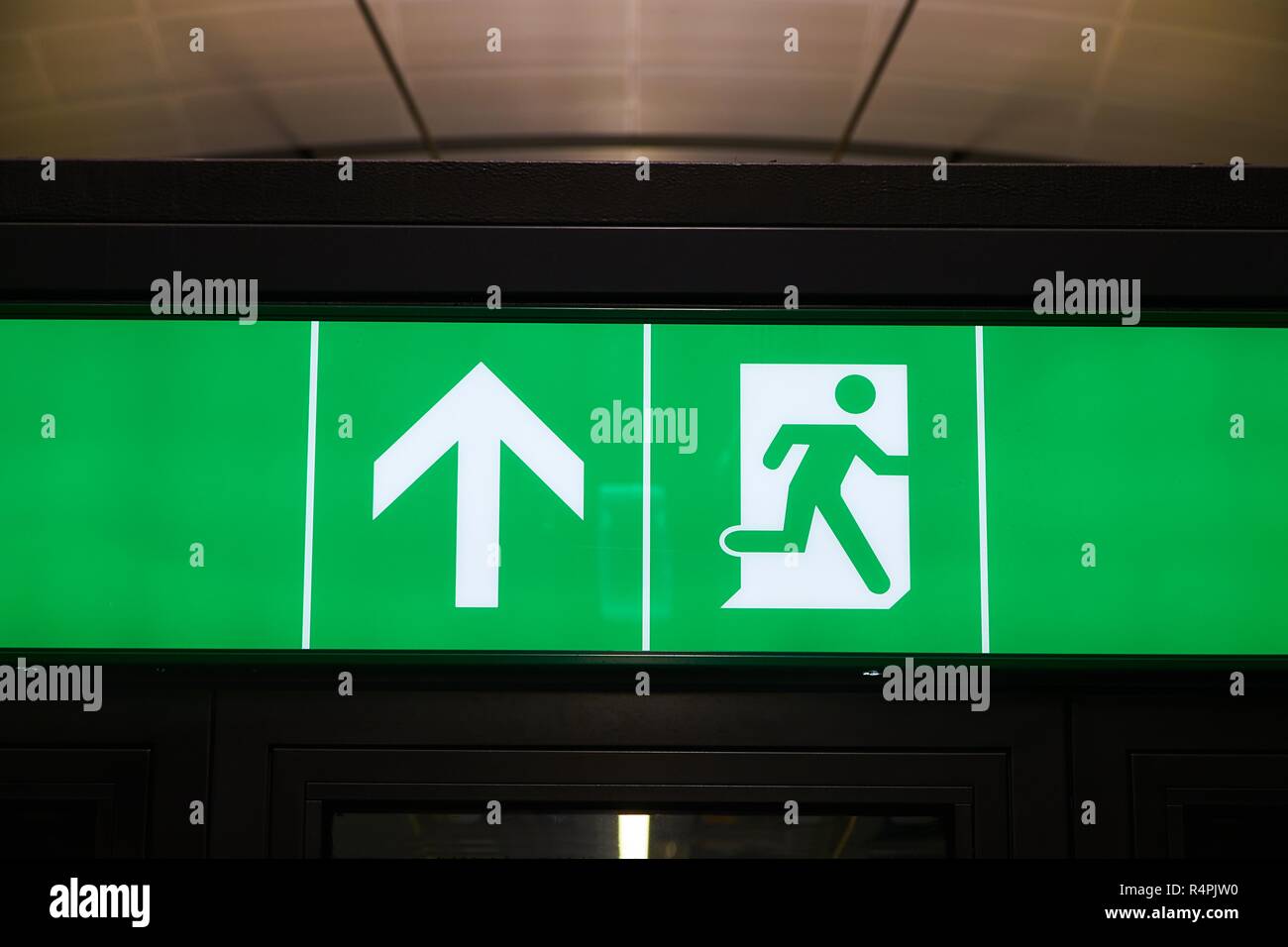 Emergency Exit Sign Stock Photo - Alamy