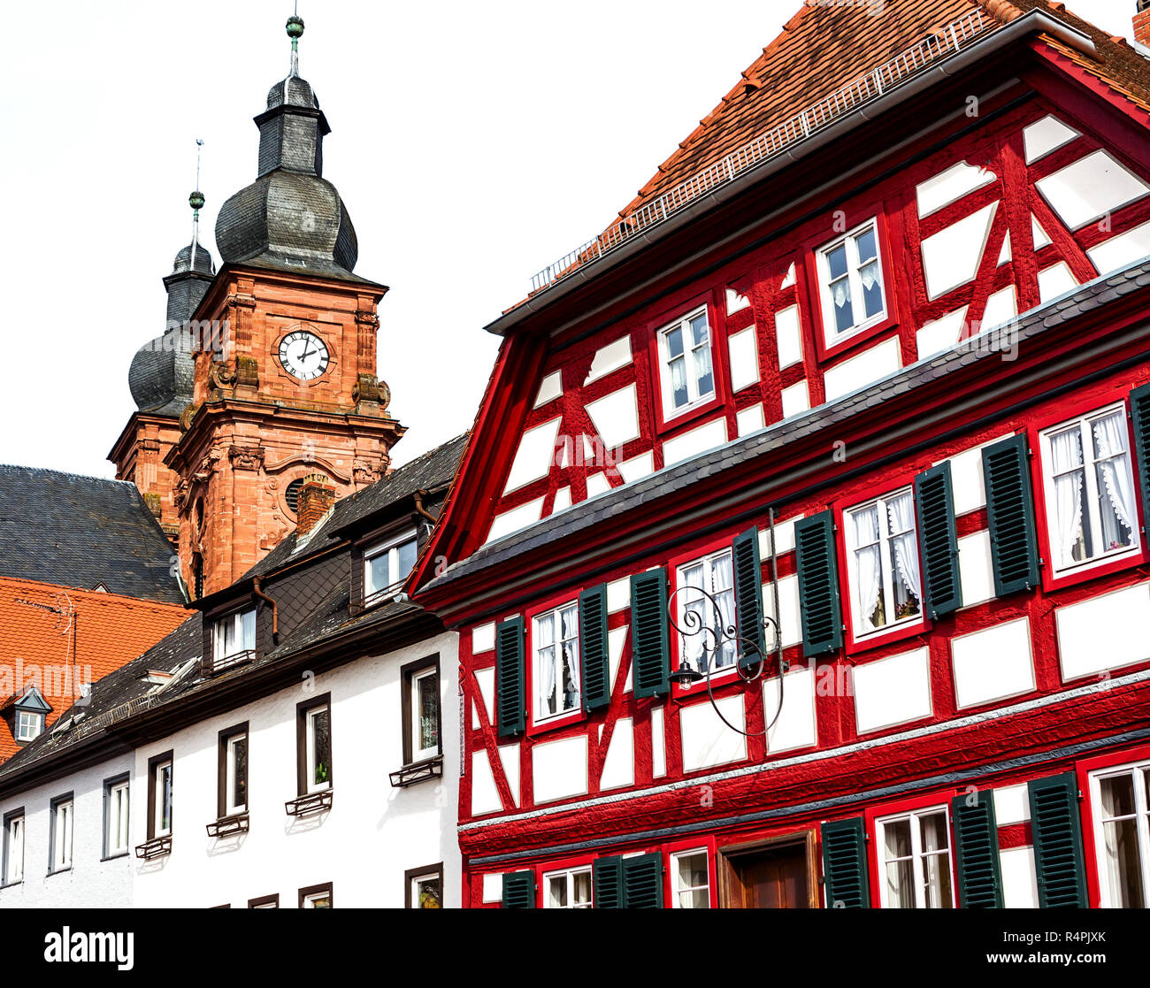 historic architecture in baroque town amorbach Stock Photo - Alamy
