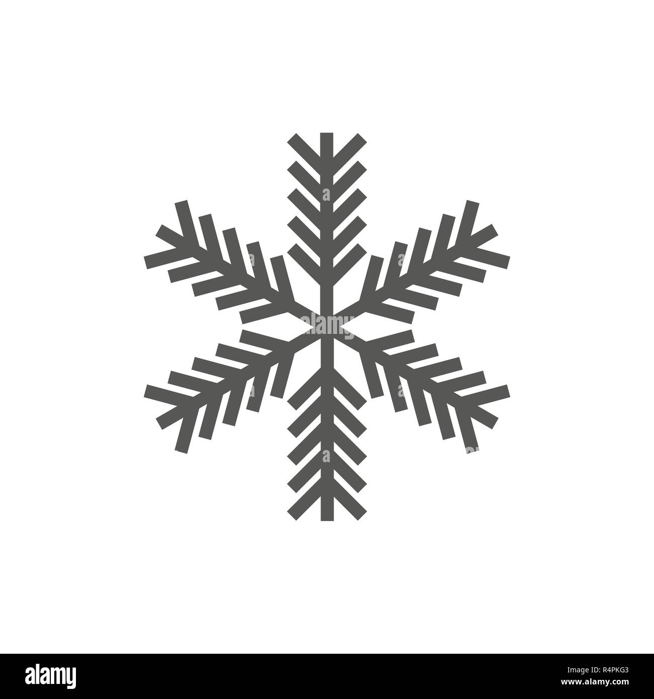 Snowflake icon. Christmas and winter theme. Simple flat black ...