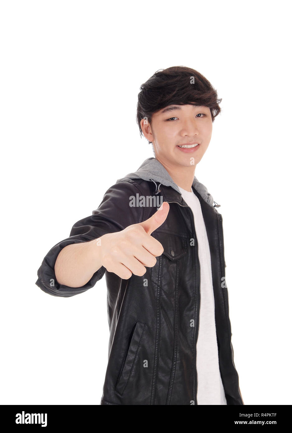 Asian man with thump up sign Stock Photo - Alamy