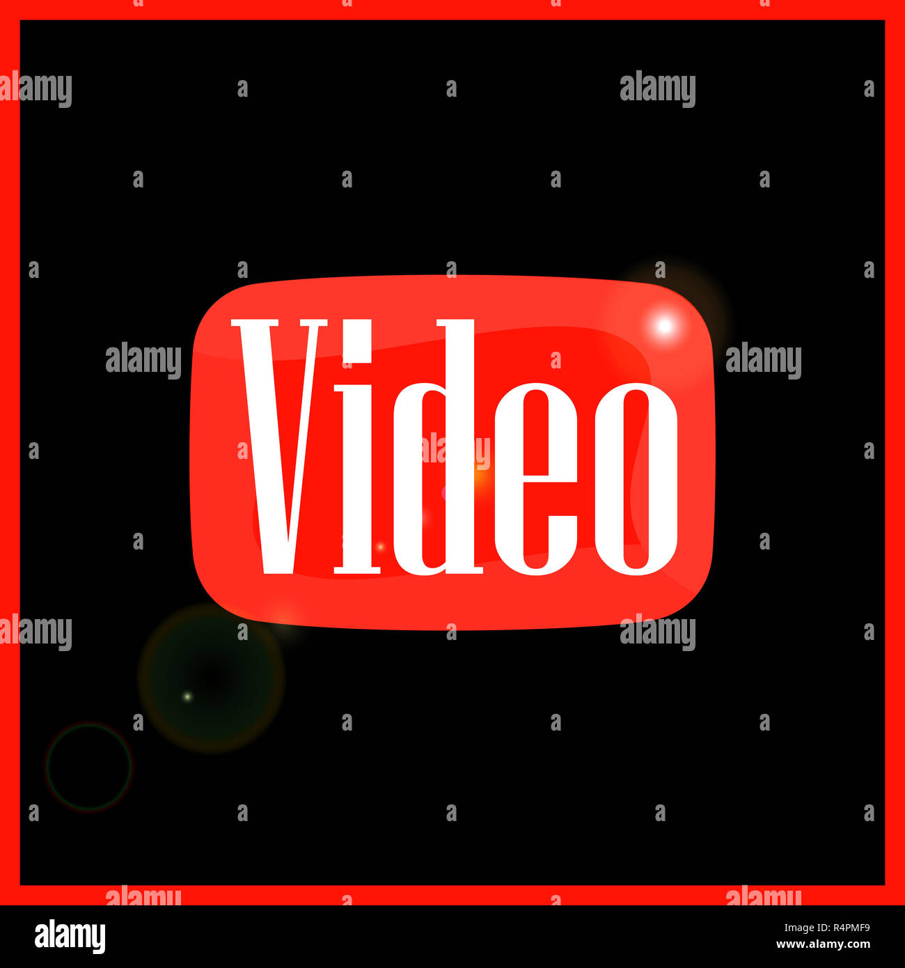 Red button of video Stock Photo - Alamy