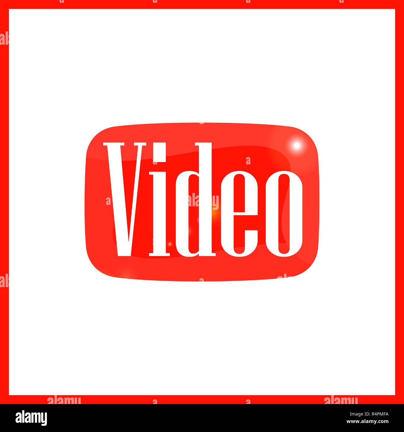 Red button of video Stock Photo - Alamy
