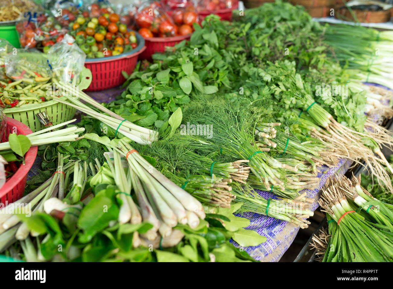 Vegetable in wet market Stock Photo - Alamy