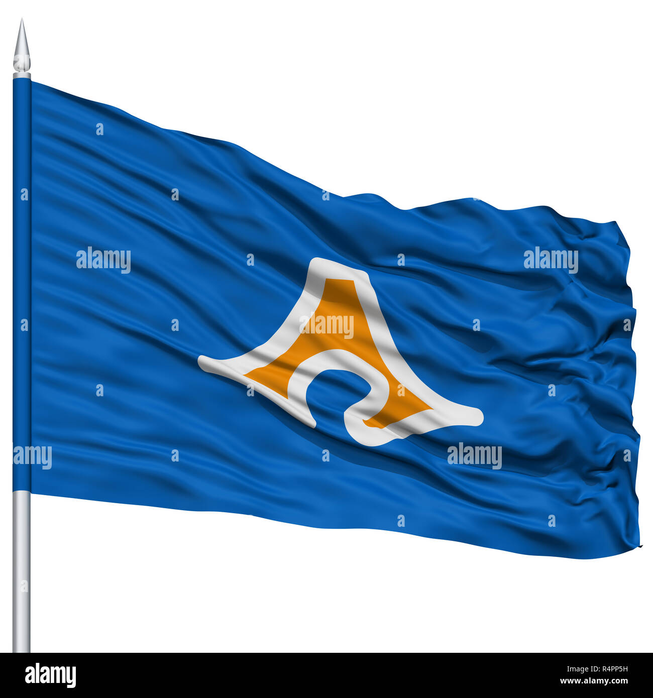 Isolated Shizuoka Japan Prefecture Flag on Flagpole Stock Photo - Alamy