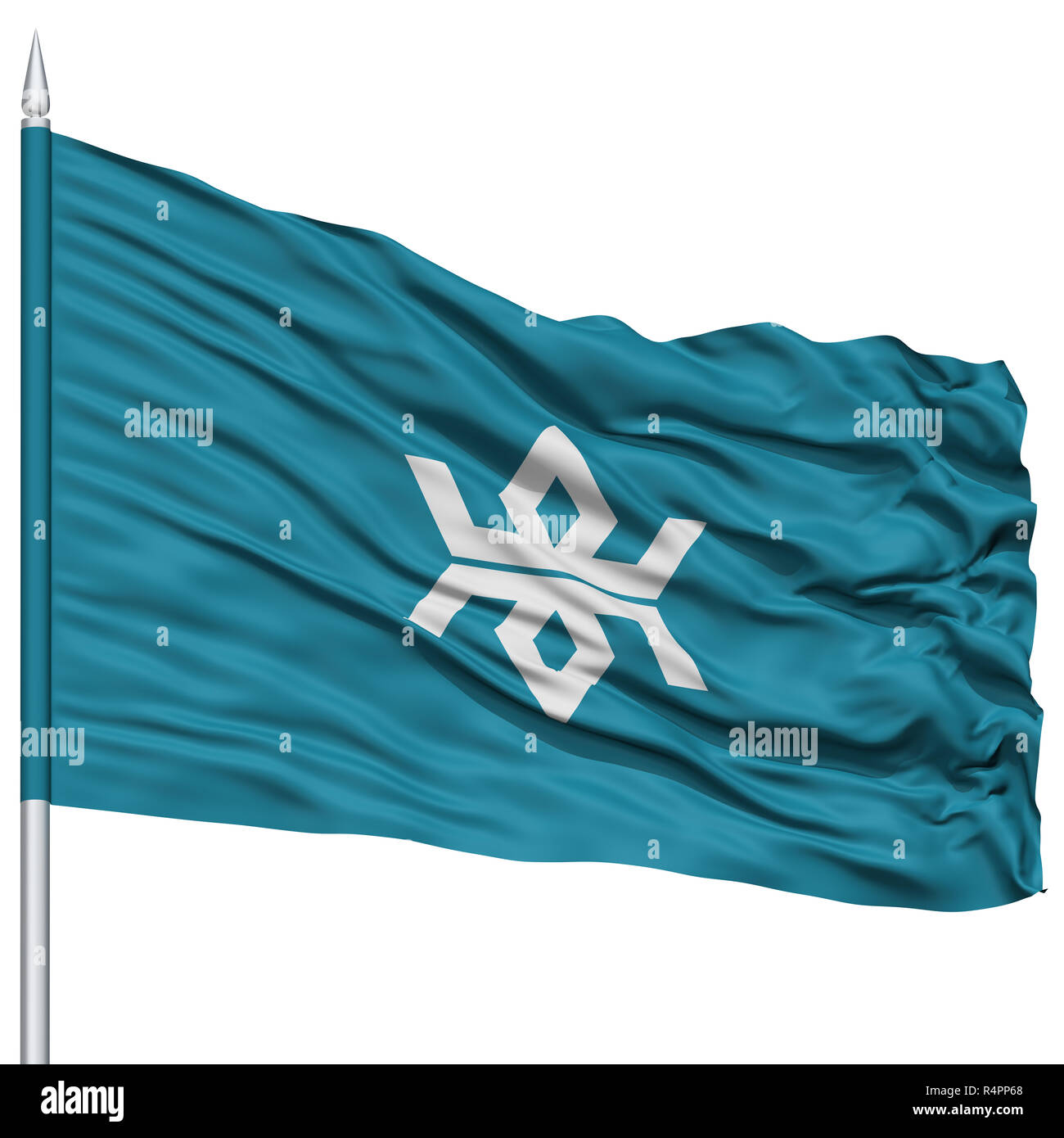 Isolated Iwate Japan Prefecture Flag on Flagpole Stock Photo - Alamy