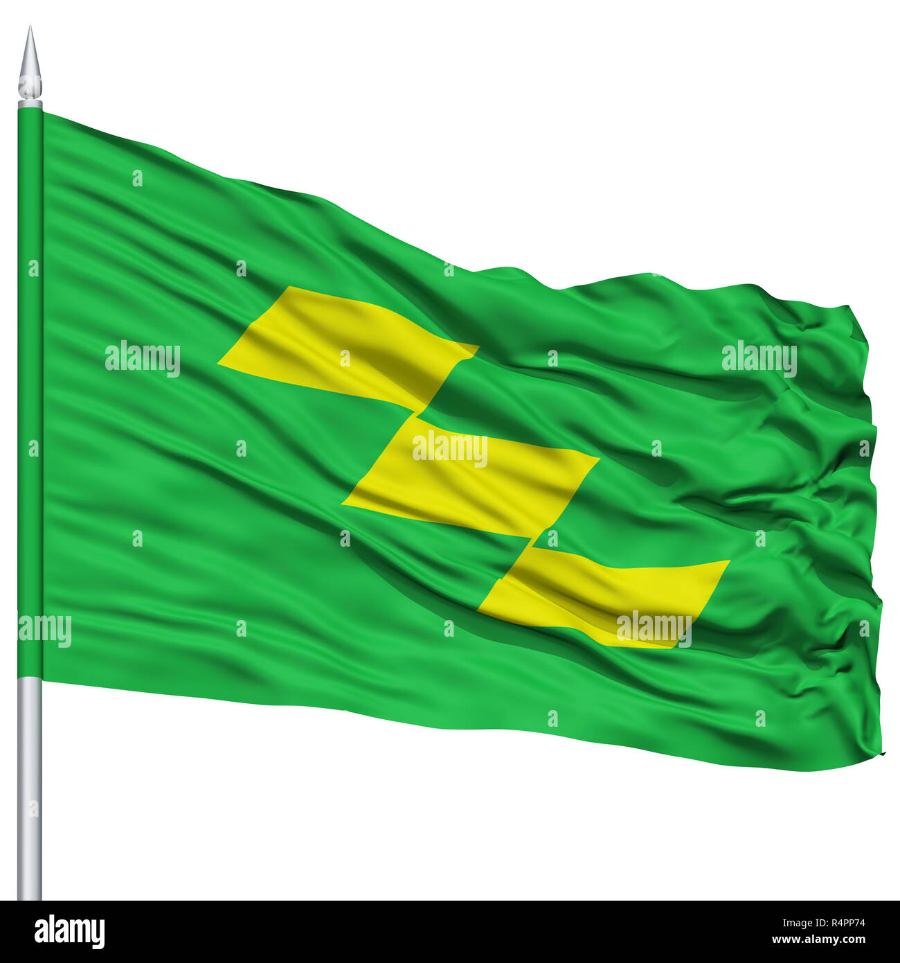 Isolated Miyazaki Japan Prefecture Flag on Flagpole Stock Photo - Alamy