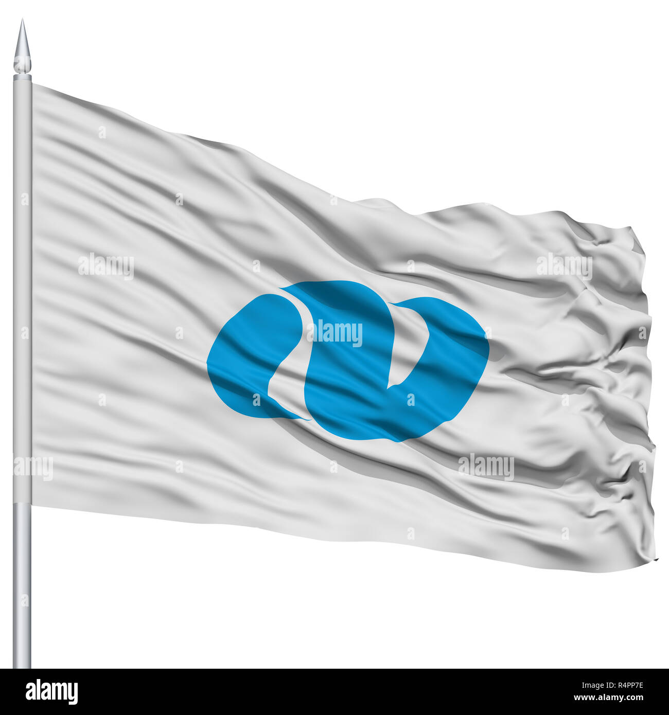 Isolated Nagasaki Japan Prefecture Flag on Flagpole Stock Photo - Alamy