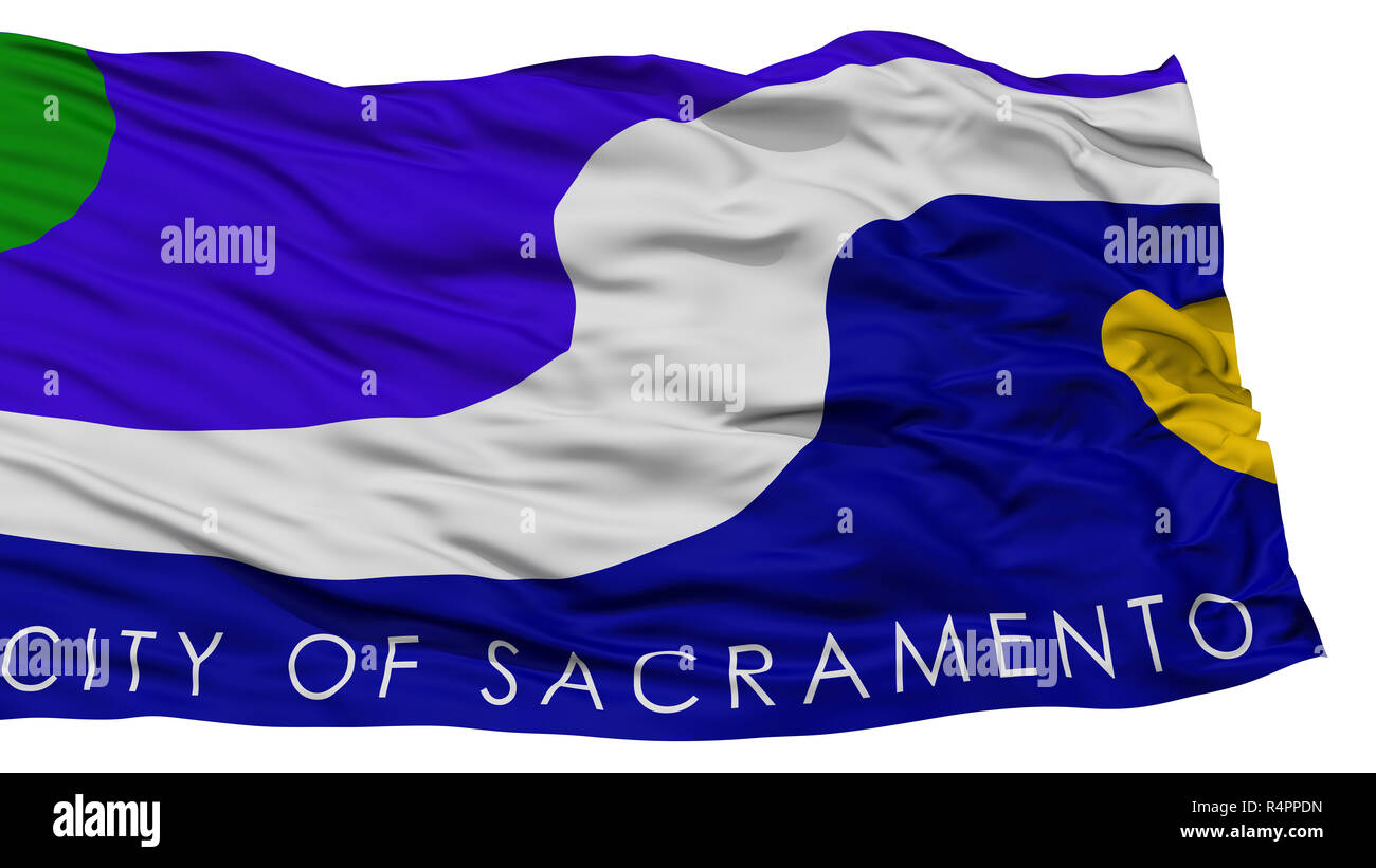 Isolated Sacramento Flag, Waving on White Background Stock Photo - Alamy