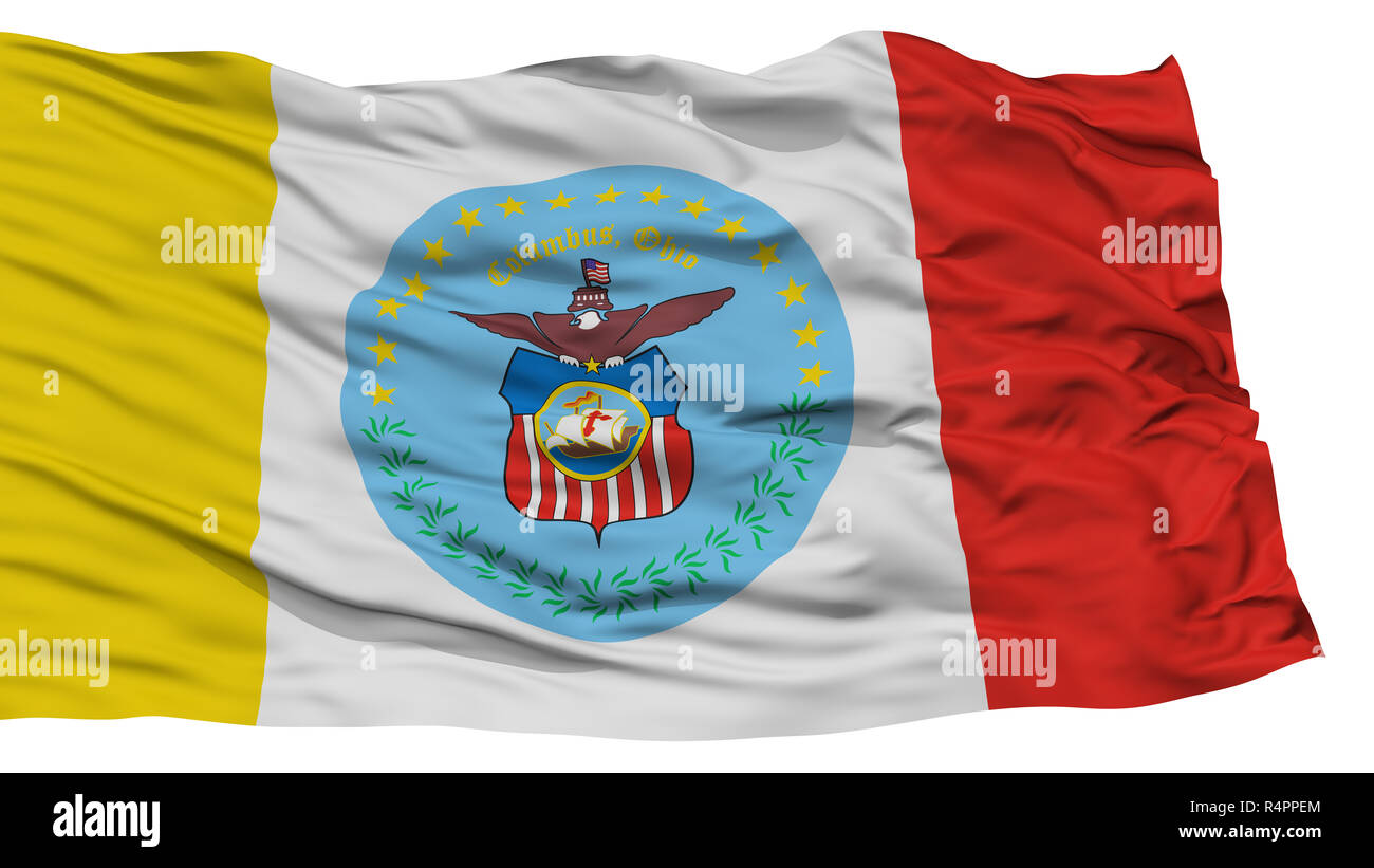 Isolated Columbus Flag, Waving on White Background Stock Photo - Alamy