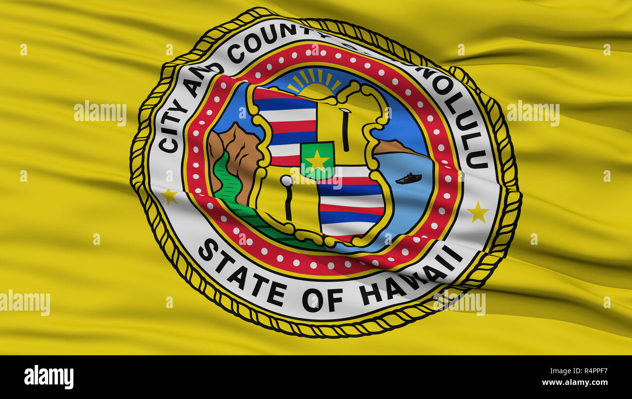 Honolulu city flag hi-res stock photography and images - Alamy