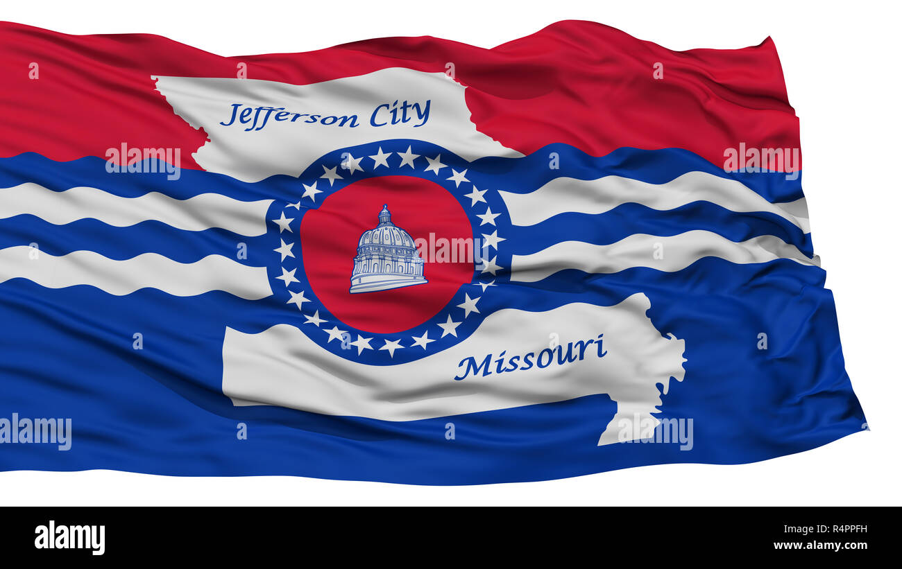 Isolated Jefferson City Flag, Waving on White Background Stock Photo ...