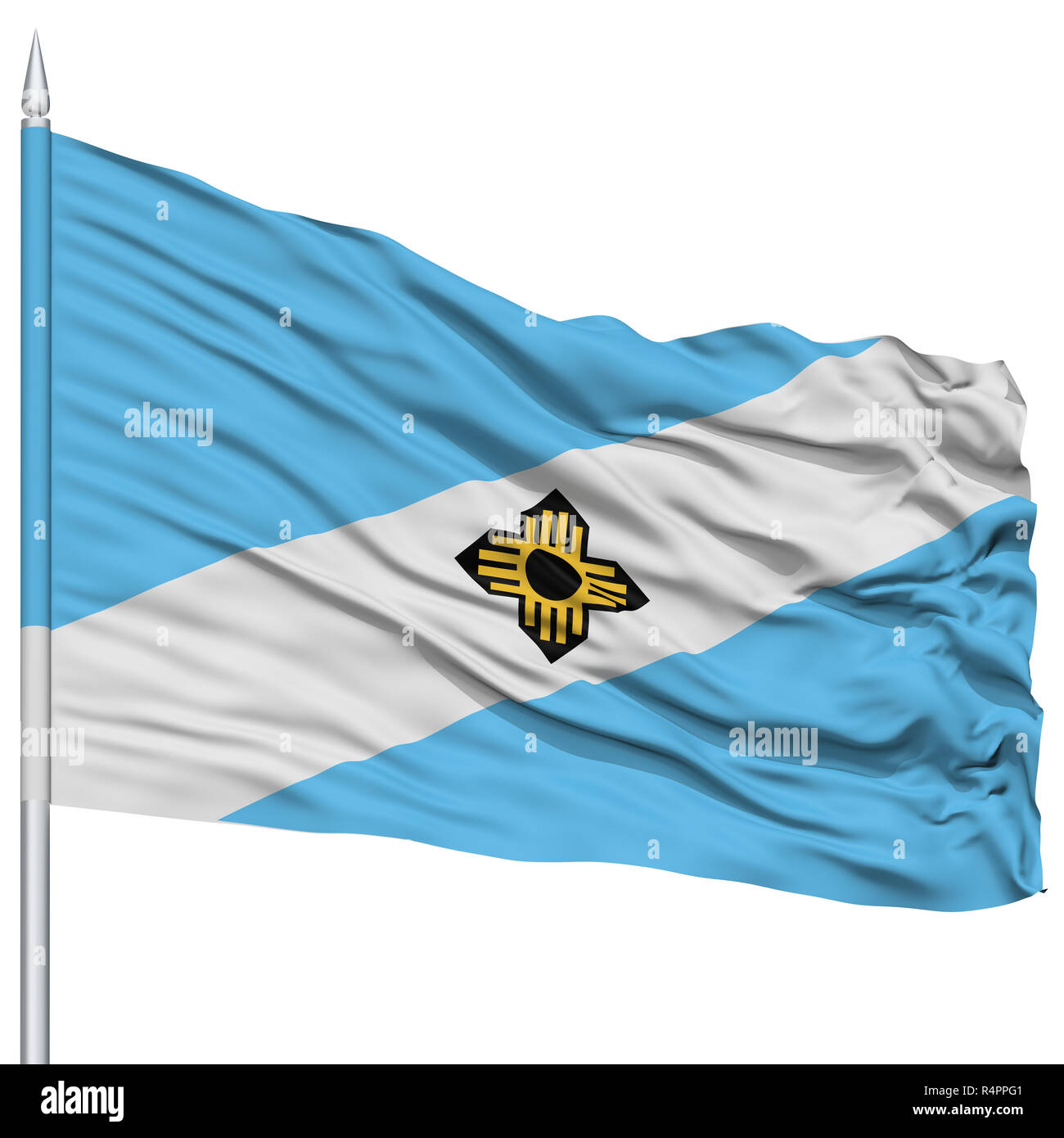 Madison Flag on Flagpole, Waving on White Background Stock Photo - Alamy