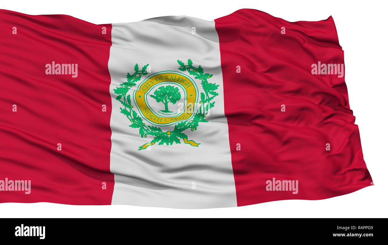 Isolated Raleigh Flag, Waving on White Background Stock Photo - Alamy