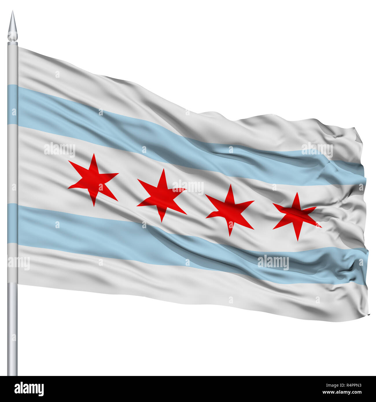 3d flag of the chicago hi-res stock photography and images - Alamy