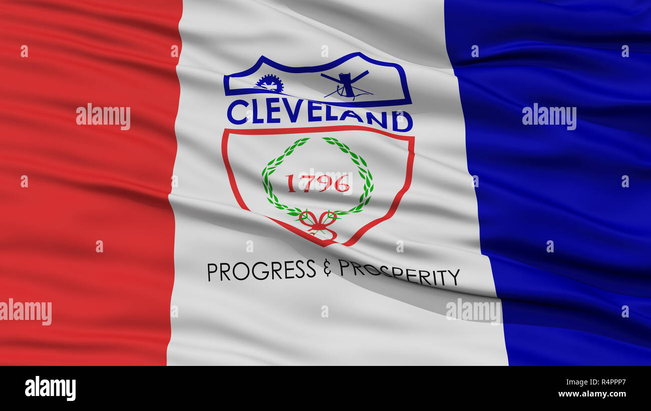 Closeup of Cleveland City Flag Stock Photo - Alamy