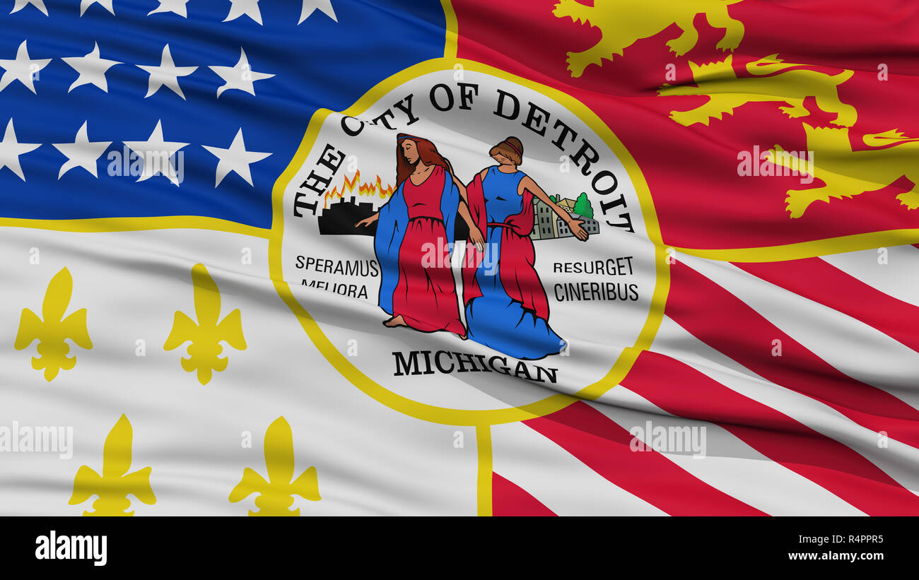Detroit flag hi-res stock photography and images - Alamy