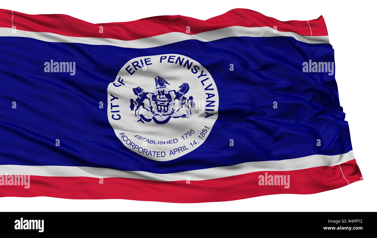 Isolated Erie Flag City, United States of America Stock Photo - Alamy