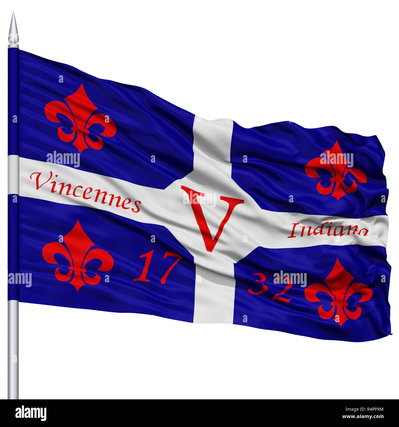 Indiana flag on flagpole hi-res stock photography and images - Alamy