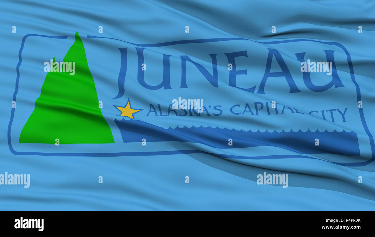 Closeup of Juneau City Flag Stock Photo - Alamy