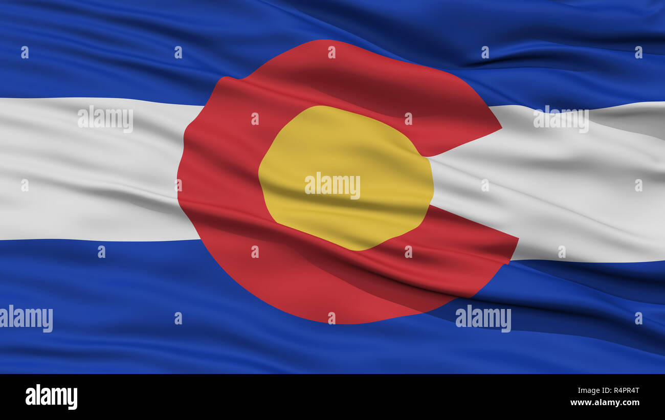 Realistic flag state colorado hi-res stock photography and images - Alamy