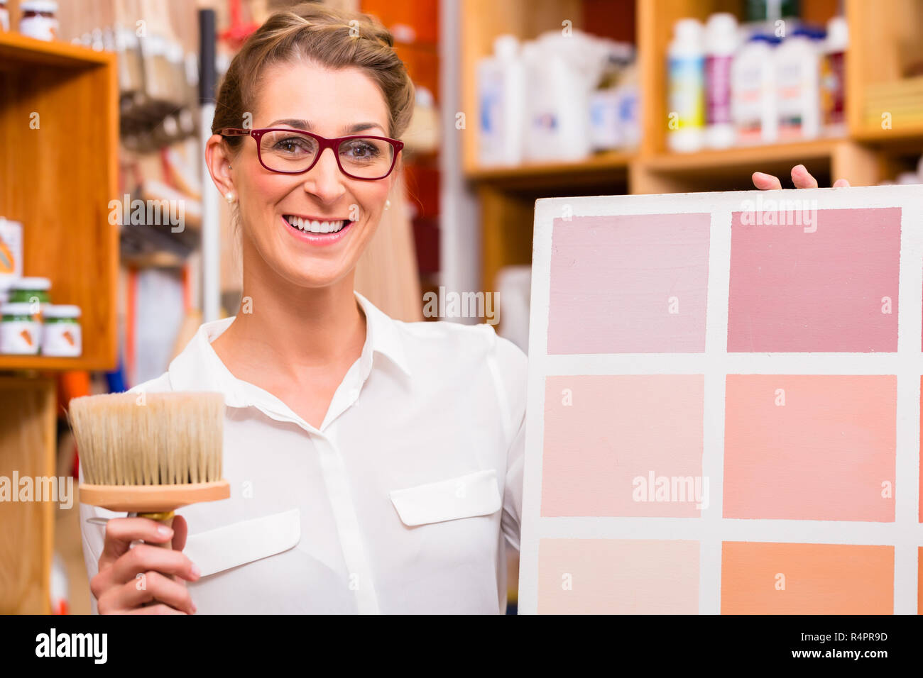 Interior Designer with paint sample card Stock Photo - Alamy