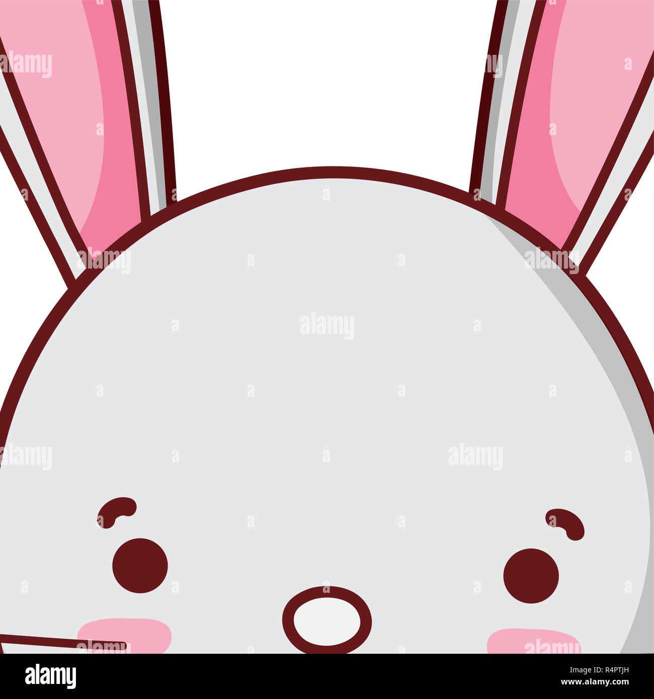 cute animal rabbit face cartoon vector illustration graphic design ...