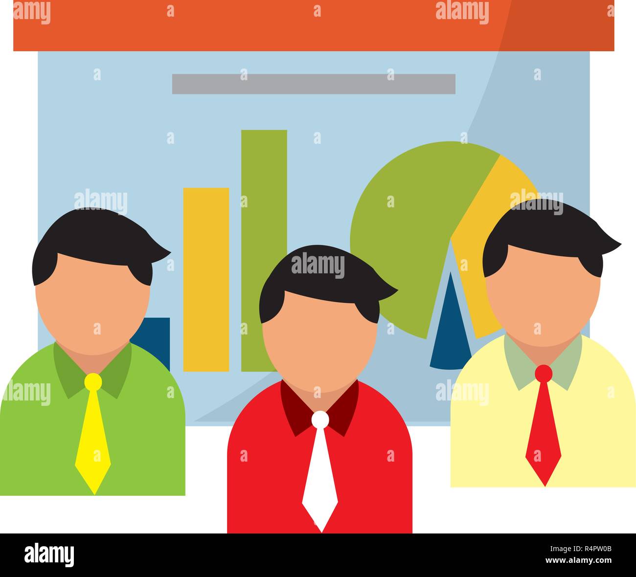 Businessmen with business profit graph on whiteboard vector ... Businessmen with business profit graph on whiteboard vector ...