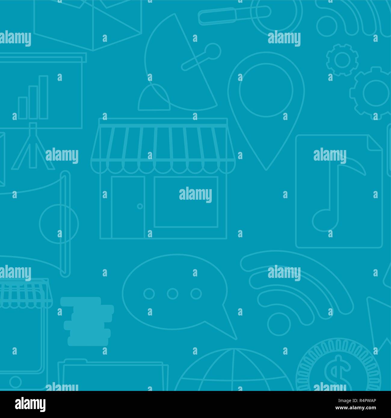 Online marketing and advertising blue background vector illustration ...