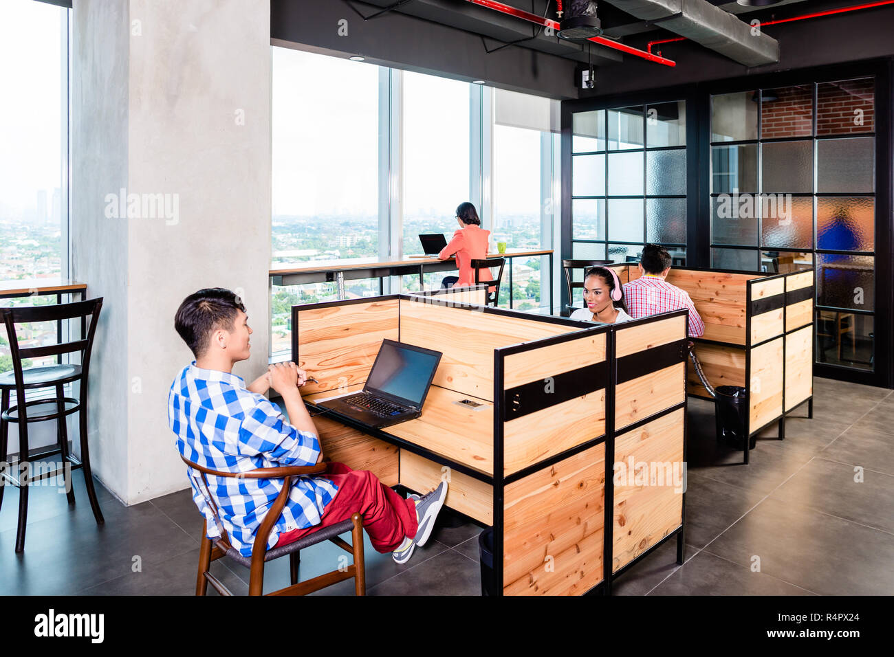 Start-up business people in coworking office Stock Photo - Alamy