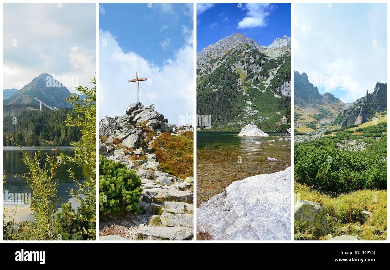 High Tatra mountains collage Stock Photo - Alamy