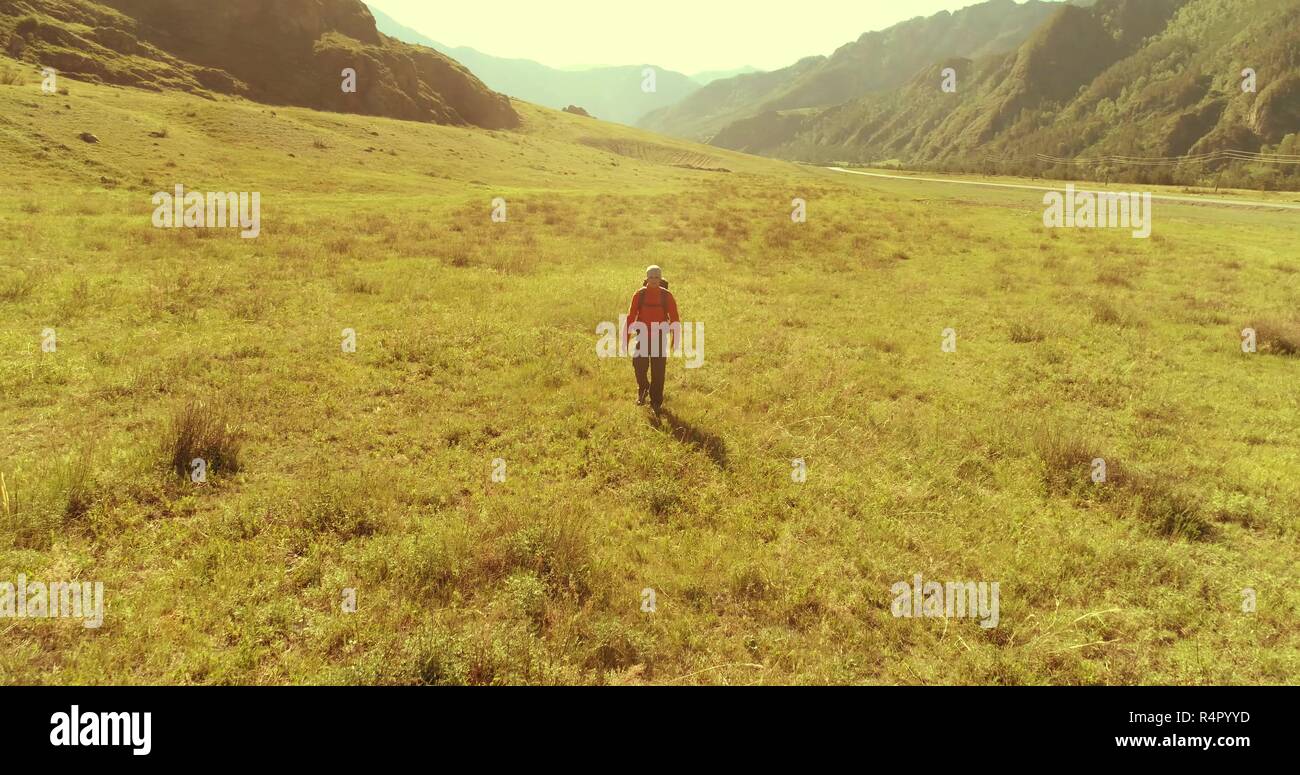 Low drone flight over young hi-res stock photography and images - Alamy