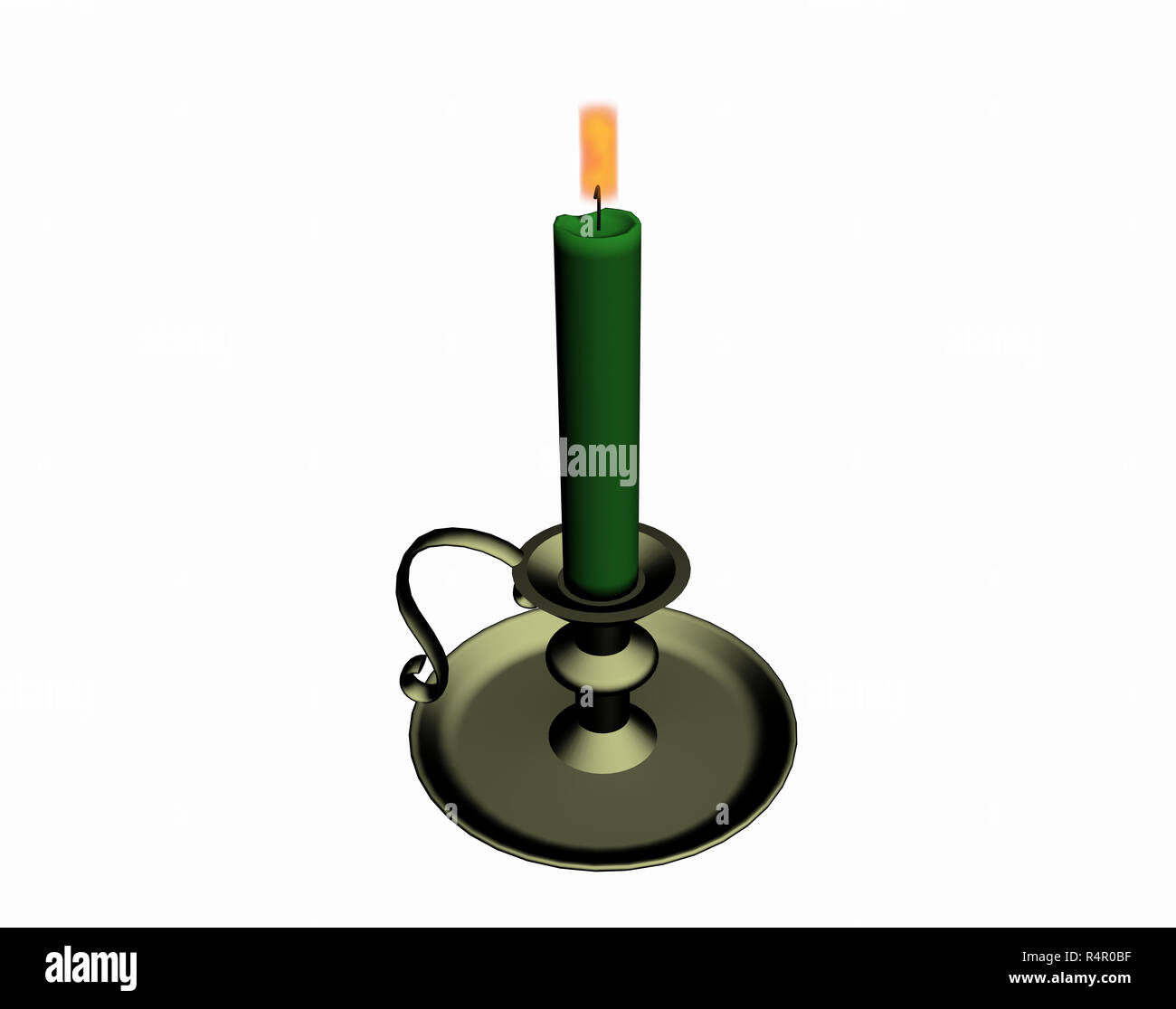 candlestick with candle isolated Stock Photo - Alamy