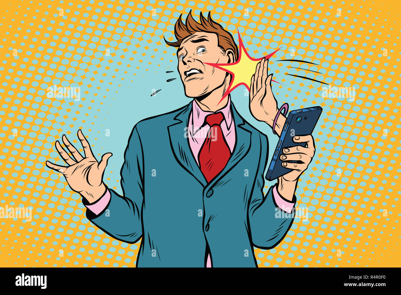 Online slap, the relationship of men and women Stock Photo - Alamy