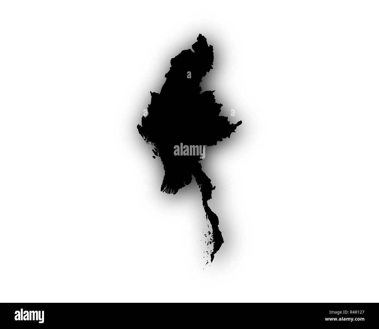 Myanmar map Black and White Stock Photos & Images - Alamy