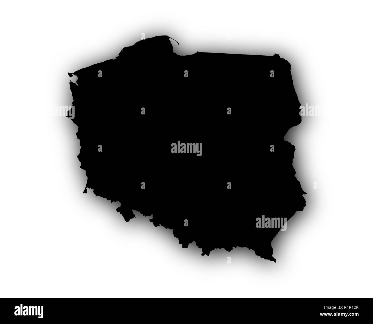 map of poland with shadow Stock Photo - Alamy