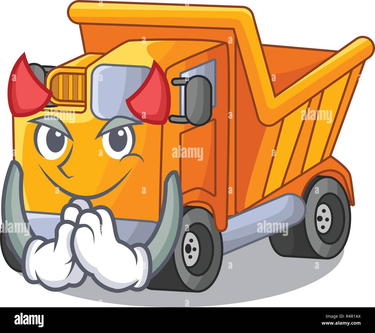 Devil Truck on highway road with mascot Stock Vector Image & Art - Alamy