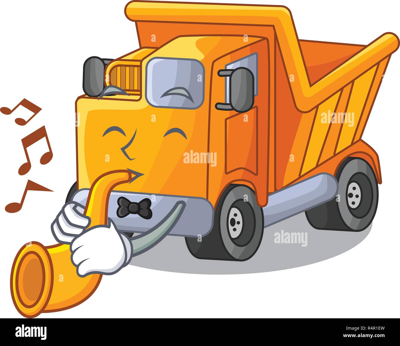 With trumpet Truck on highway road with mascot Stock Vector Image & Art ...