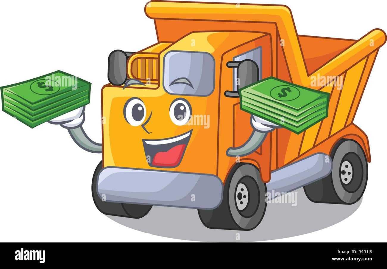 With money Truck on highway road with mascot Stock Vector Image & Art ...