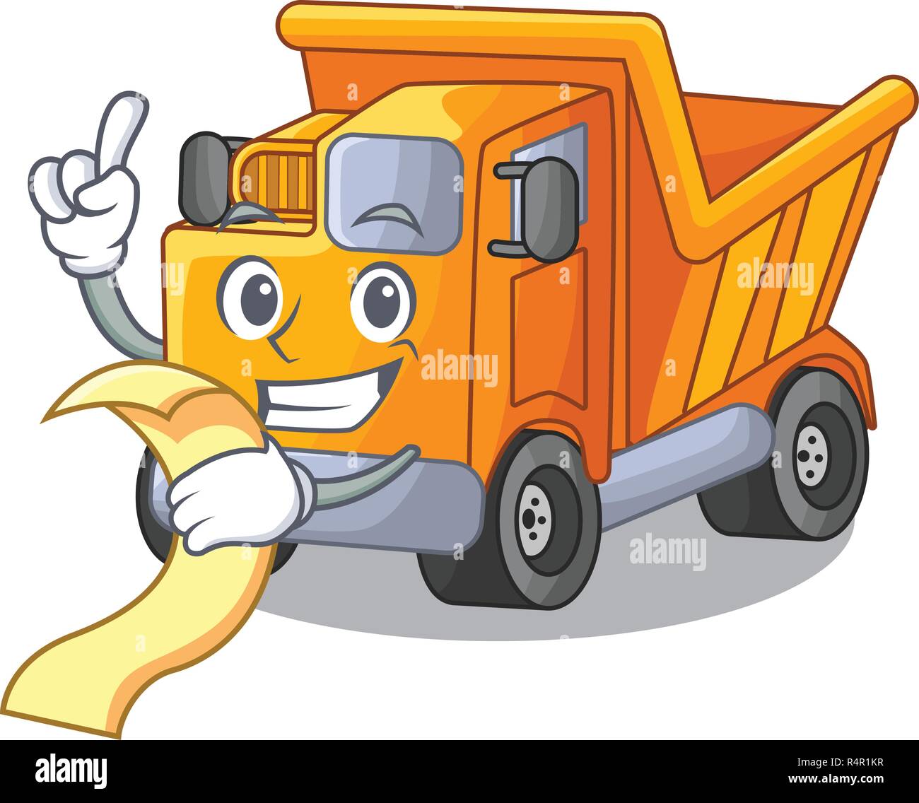 With menu Truck on highway road with mascot Stock Vector Image & Art ...