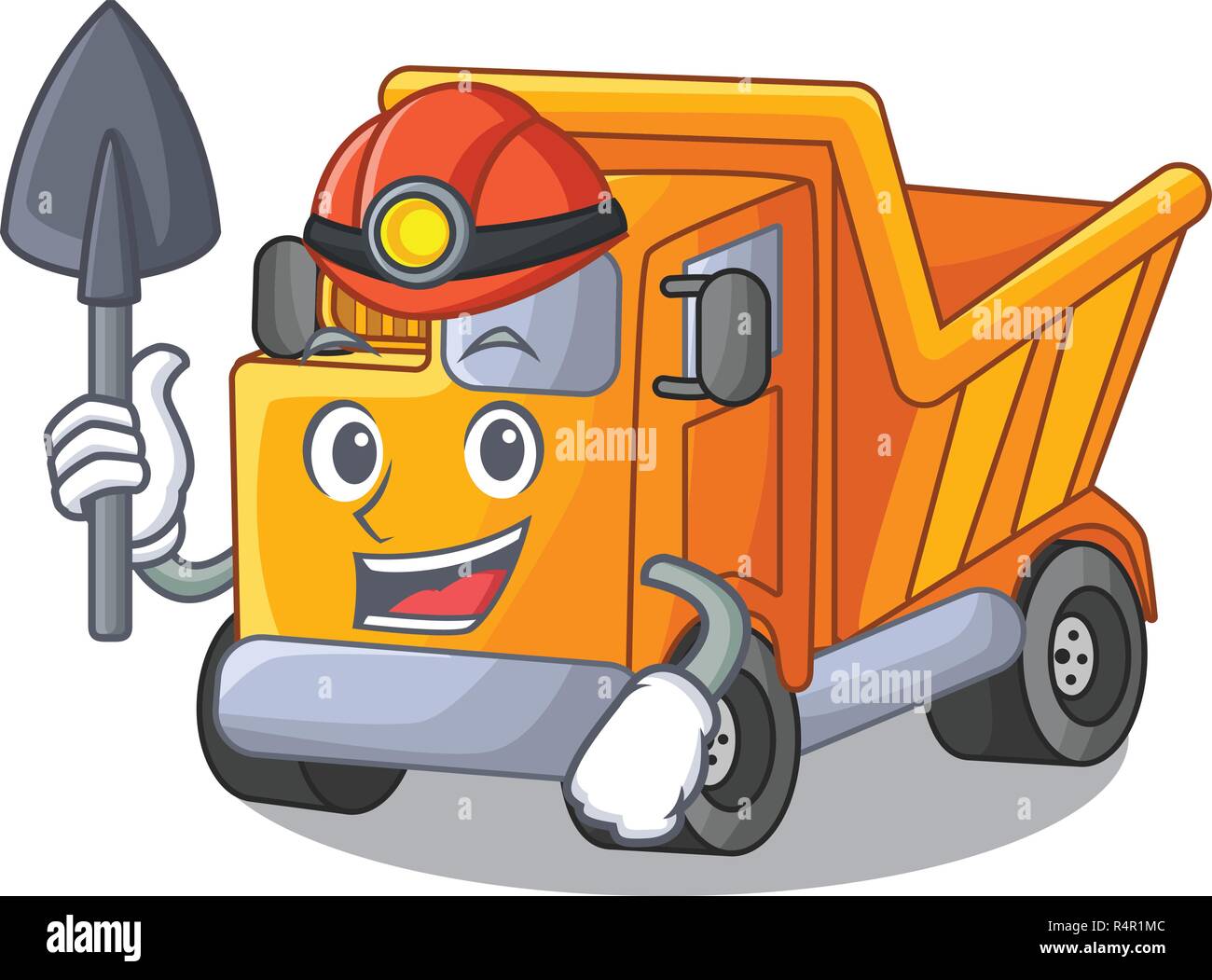Miner Truck on highway road with mascot Stock Vector Image & Art - Alamy