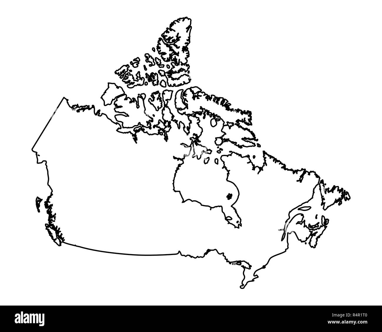 Canada map white background Black and White Stock Photos & Images - Alamy